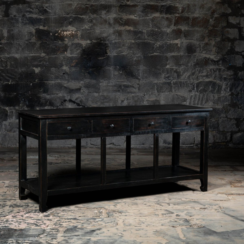 Vintage Reclaimed Wood Kitchen Counter Table With Drawers – The Vintage ...